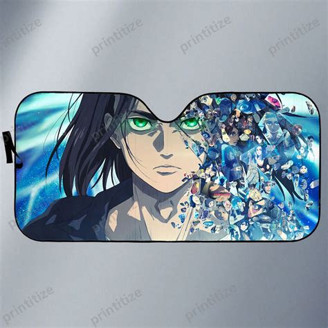 Attack On Titan Car Sun Shade Eren Yeager Shattered Graphic Winshield