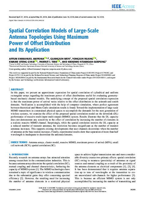 pdf spatial correlation models of large scale antenna topologies