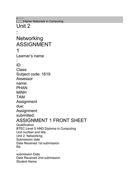 Networking Assignment Principles Protocols And Topologies