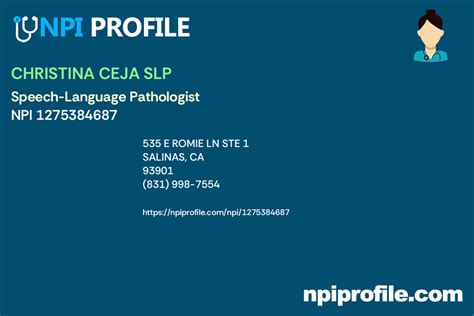 Christina Ceja Slp Npi 1275384687 Speech Language Pathologist In