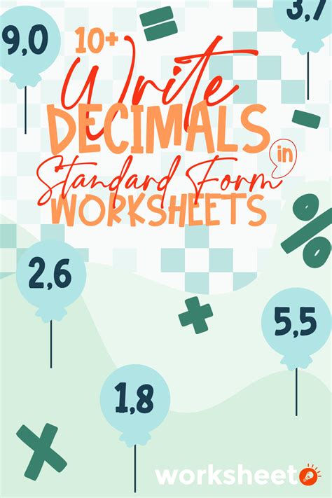 Write Decimals In Standard Form Worksheets Free PDF At Worksheeto Com