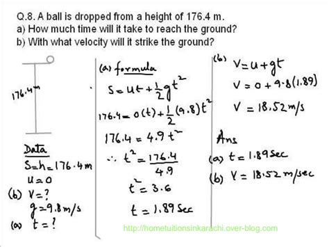Physics Numerical Problem Metric Physics Kinematic Problems Karachi