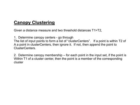 Canopyclustering Machinelearningbigdata