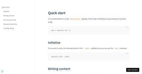 docsify template codesandbox