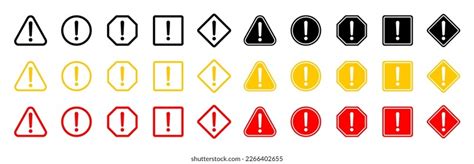 Caution Alarm Set Symbols Danger Warning Stock Vector Royalty Free 2266402655 Shutterstock