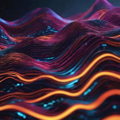 Premium Ai Image 3d Digital Dynamic Wave Flow Digital Structure