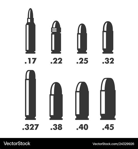Weapon Bullets Sizes Calibers And Types Chart On Vector Image My XXX Hot Girl