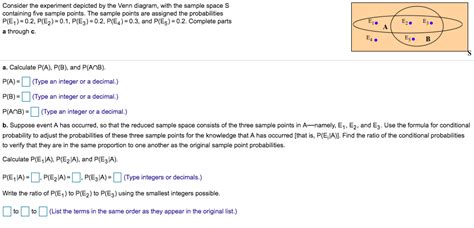 Solved Consider The Experiment Depicted By The Venn Diagram Chegg