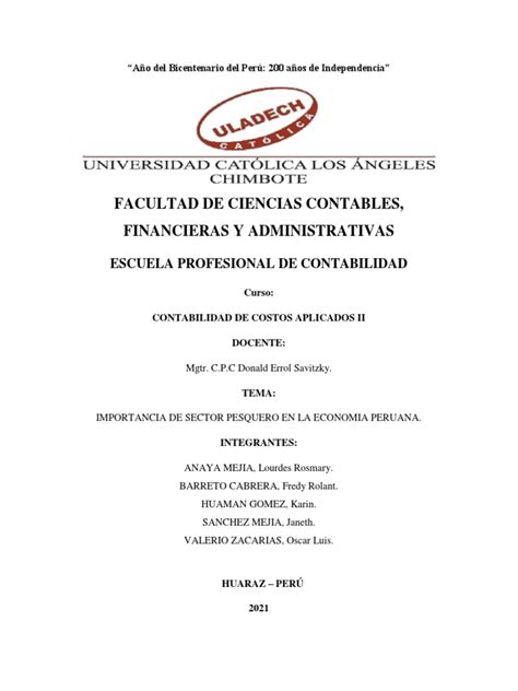 S7 Rs Importancia Del Sector Pesquero Pdf Perú Pesquería