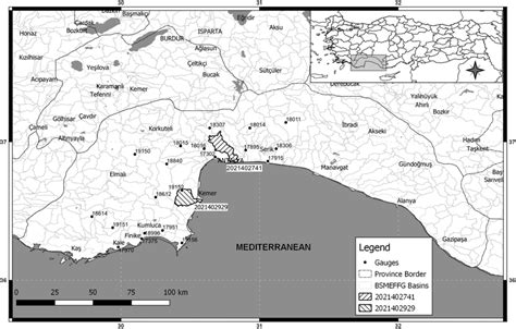9 Location Of Antalya Province Rainfall Gauges And Selected Watersheds