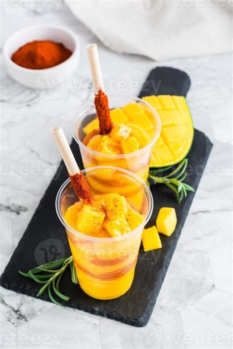 Mangonada Mexican Smoothie From Mango With Chamoy Sauce And Tamarind