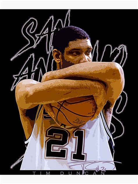 Tim Duncan 21 Basketball Poster For Sale By Lieselottcher Redbubble