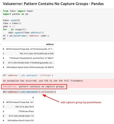 ValueError Pattern Contains No Capture Groups Pandas