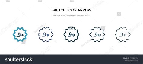 Sketch Loop Arrow Icon Different Style vector de stock libre de regalías