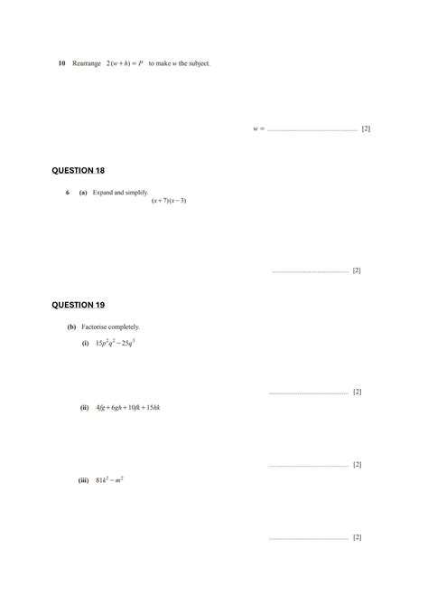 Algebra 2 Igcse Mathematics Exam Questionspdf Educational Assessment Algebra 2 Igcse Mathematics Exam Questionspdf Educational Assessment
