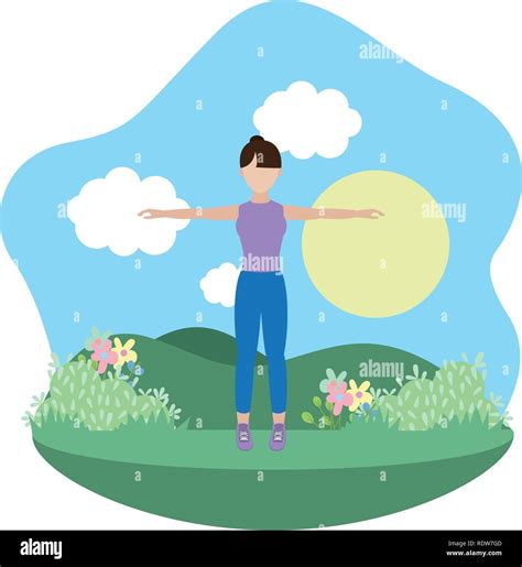 Fit Woman Doing Exercise Stock Vector Image And Art Alamy