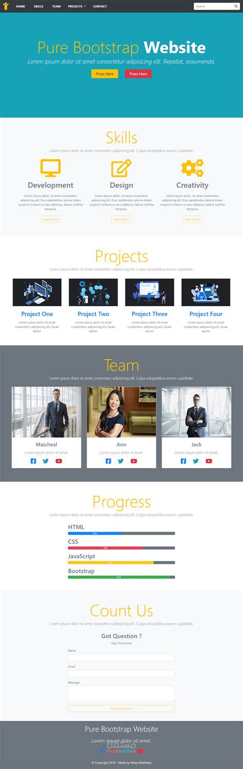 Pure Bootstrap مستقل