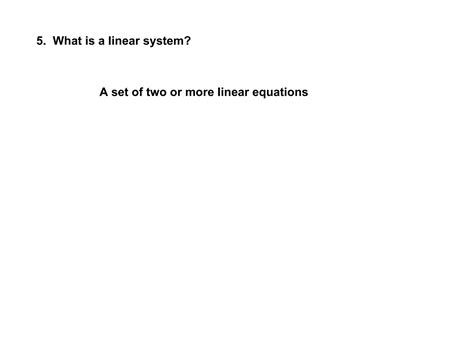 Solving Linear Systems Ppt