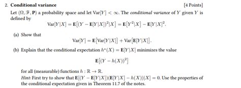 Solved 2 Conditional Variance 4 Points Let 25p A