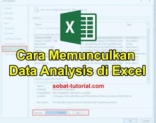 Cara Memunculkan Data Analysis Di Excel Sobat Tutorial