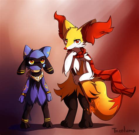 Riolu And Braixen By Theoluma On Deviantart