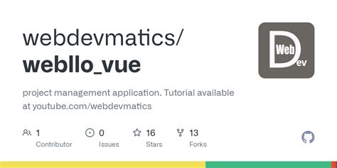 GitHub Webdevmatics Webllo Vue Project Management Application
