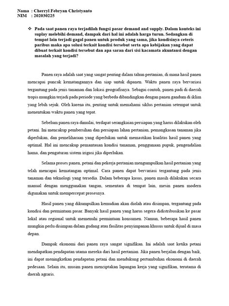 Cherryl Febryan Christyanto Tugas Kasus Supply Demand Pdf