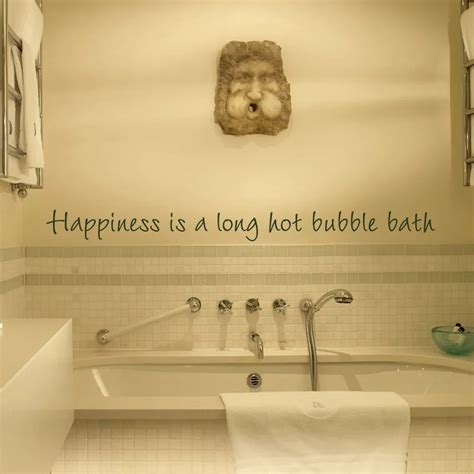 Bathroom Decor Happiness Is A Long Hot Bubble Bath Bubbles Wall Decal