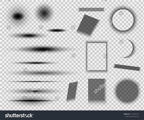 Set Round Square Shadow Effects Vector Stock Vector Royalty Free