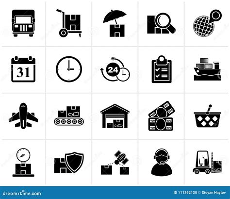 Black Cargo Shipping And Logistics Stock Vector Illustration Of