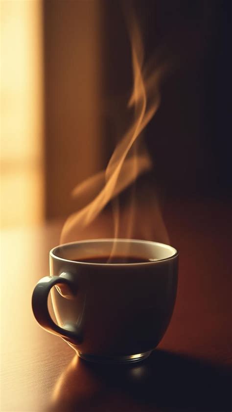 A Cup Of Coffee With Steam · Mobile Wallpaper At The Link