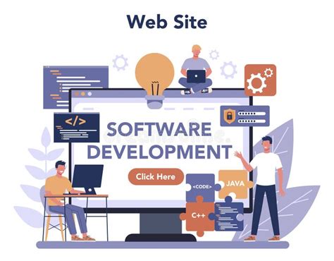 Software Developer Online Service Or Platform Idea Of Programming