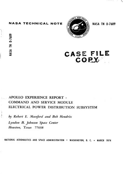 pdf apollo experience report command and service module electrical