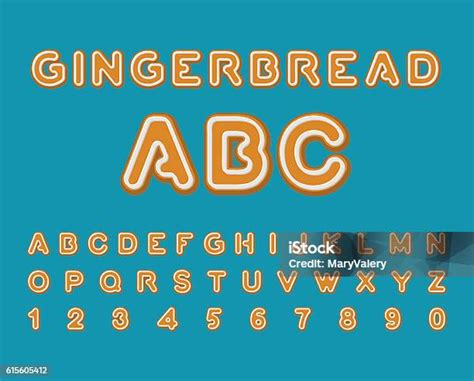 진저 브레드 Abc 크리스마스 쿠키 알파벳 민트 쿠키 글꼴 아이싱에 대한 스톡 벡터 아트 및 기타 이미지 아이싱 컴퓨터