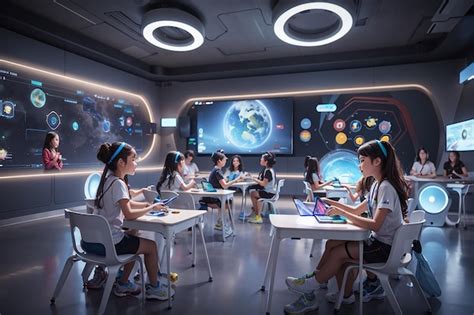 Premium Ai Image Gamified Education Fun And Learning In Futuristic