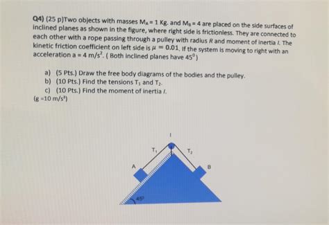 Solved Q4 25 P Two Objects With Masses Ma 1 Kg And Mg