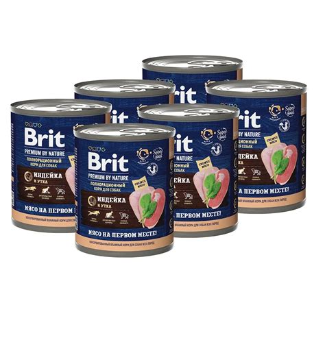 Консервы BRIT Premium by Nature для собак индейка и утка 6 шт х 850 г ...
