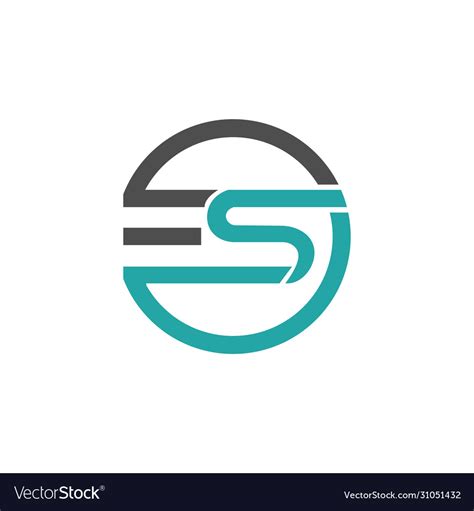 Initial Letter Es Or Se Logo Design Template Vector Image