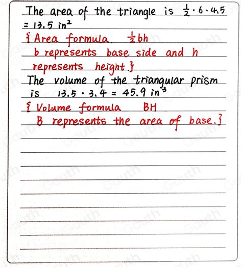 Solved Find The Volume Of The Triangular Prism Below If The Height Of