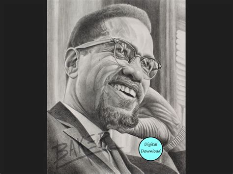Simple Malcolm X Drawing
