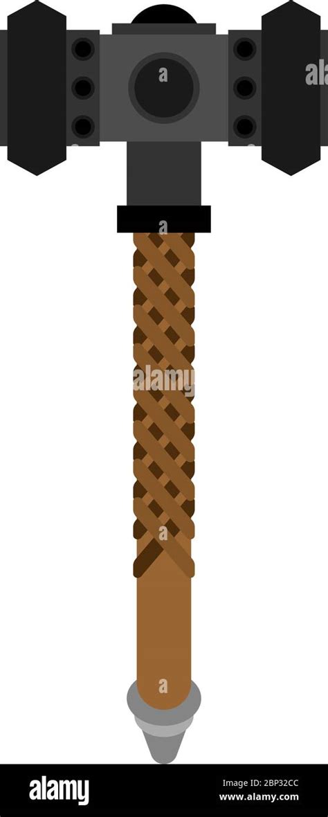 Martillo de guerra aislado Batalla arma Gnome Ilustración vectorial