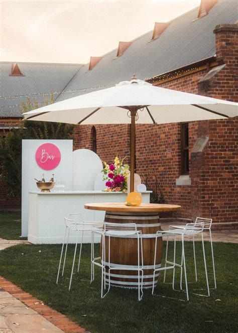 Wine Barrel Cocktail Table And Umbrella 99 Luft Events Bendigo