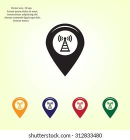 Grungy Icon Map Pointer Wifi Symbol Stock Vector Royalty Free 312833480 Shutterstock