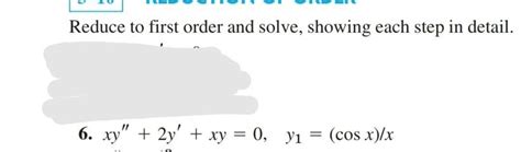 solved reduce to first order and solve showing each step in