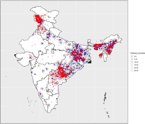 Map Of India Showing Conflict Events From Uppsala Conflict Data Program