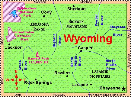 Wyoming Elevation Map