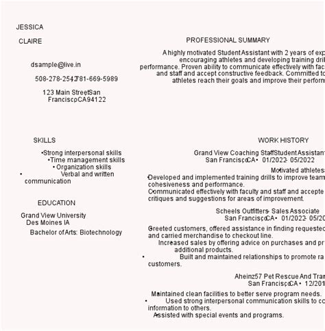 6 Great Student Assistant Resume Examples Livecareer