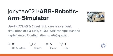 Github Jonygao Abb Robotic Arm Simulator Used Matlab Simulink