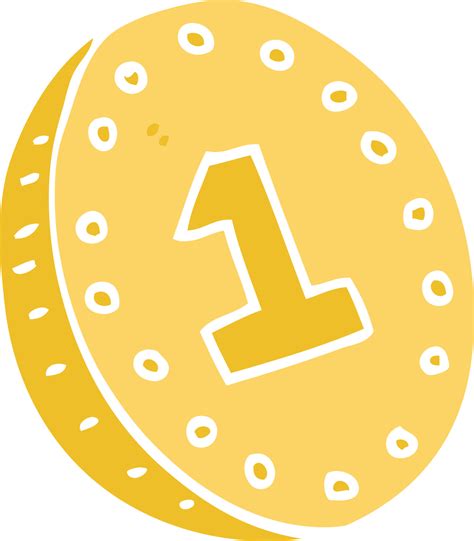 Moneda De Dibujos Animados De Estilo De Color Plano 12137004 Vector En