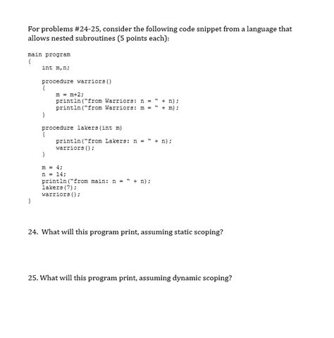 Solved For Problems 24 25 Consider The Following Code